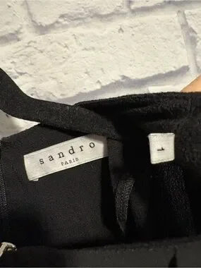 Sandro | Dresses | Sandro Paris Designer Black Sleeveless Mini Dress ...